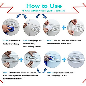 Younglingn 12 Pcs Universal Transparent Invisible Car Door Handle Scratches Protective Films Clear Side Sticker Scratches Car Door Protector Films