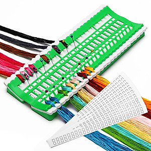 50 Positions Floss Organizer Embroidery Shelf, Luxiv Thread Organizers for Cross Stitch Embroidery Thread Holder with 15 Pcs Replaceable Paper Card Sewing Needle, Embroidery Floss Organizer…