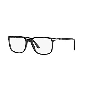 Persol Men's PO3275V Rectangular Prescription Eyewear Frames, Black/Demo Lens, 52 mm