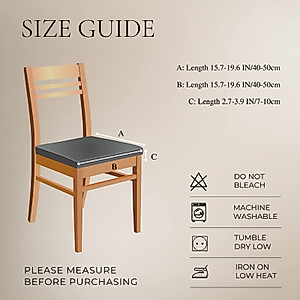 SearchI Waterproof Dining Chair Seat Covers Set of 4, Washable Stretch Seat Covers for Dining Chairs, Rear-Covered Dining Room Seat Cover Protector(Cream Rhombus Jacquard)