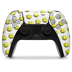 WraptorSkinz Skin Wrap compatible with Sony PS5 DualSense Controller Smileys (CONTROLLER NOT INCLUDED)