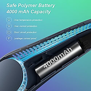 Portable Neck Fan with Unique 3 Motors, Personal Hands Free Wearable Fans with 4000 mAh, Rechargeable Air Conditioner Cool USB Fans, 3 Speeds, Quiet Battery Operated Bladeless Fan, Elegant, for Travel