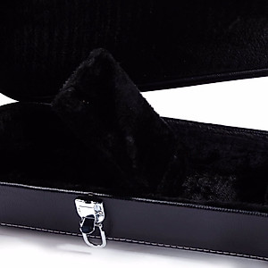 Ktaxon Electric Guitar Hard Case, Wooden Hard-Shell Protective Carrying Case for KLP Model Electric Guitar with Lock Latch Padding - Black