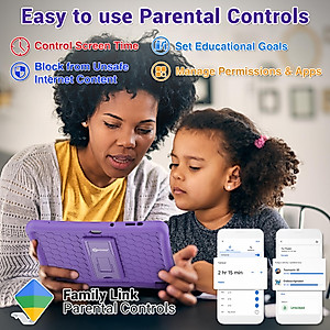 Contixo Kids Tablet K102-10-inch HD, Ages 3-7 Toddler Tablet, Parental Control, Android 10, 64GB, WiFi, Learning Tablet for Children with Disney E-Book Pre-Installed, Kid-Proof Case, Purple