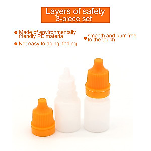 Snadulor 5ml Dropper Bottles 60 PCS Plastic Squeezable Eye Liquid Dropper Container(Random Color)