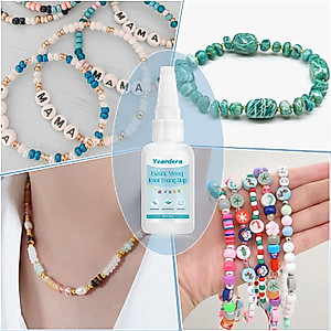 Bracelet String Professional Elastic String Kont Fixing Drip 60g, Clear Bracelet Glue, Keep Stretchy Bracelet String Stay Perfectly Tied for Clay Beads, Jewelry Making Supplies（2pcs 30g/1pcs）