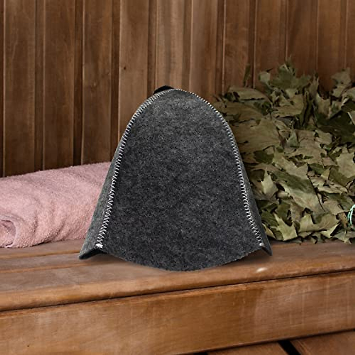 ASKOLD Ukrainian Sauna Hat Gray for Sauna Banya Bath House - Felt Sauna Hat Finnish Ukraine Sauna Hat Russian Banya Hat for Men Sauna Hat for Men