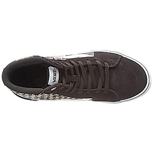 Vans Women's Hi-Top Platform Sneaker, Suede Plaid Mix Brown/White, 8