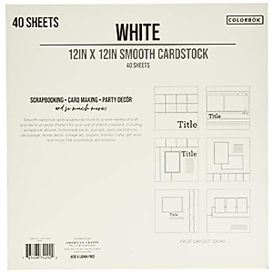Colorbok White 12x12in Smooth Cardstock