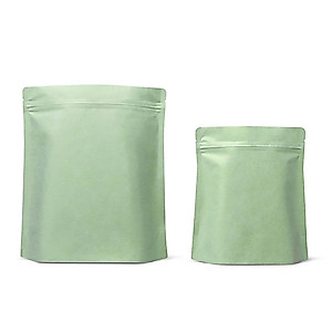 Muka 50 PCS Rice Paper Foil Lined Stand Up Pouch, Reusable Zip Mylar Bags-Mint-7.8x7.8inch