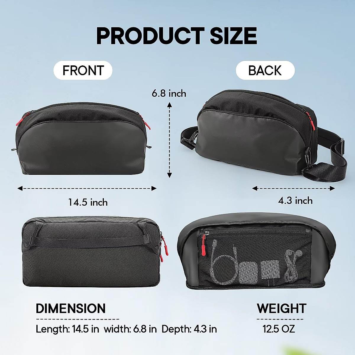 Gepicest Carrying Case for Steam Deck Rog Ally Switch Hori Split Pad Pro Handheld Console Accessories Dock Station AC Charger Soft Sling Shoulder Carry Bag Daily Travel Portable Game Case Red Black