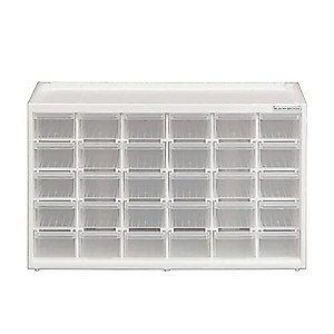 BLACK+DECKER Storage Organizer, 30 Drawer Modular Storage System, Easily Stackable (BDST40730FF), Clear, 1 Count (Pack of 1)