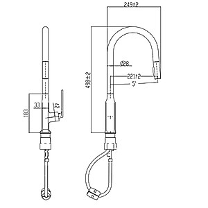 Kitchen Faucet with Pull Down Sprayer Brass Hot and Cold Water Swivel Kitchen Tap Sink Tap Black