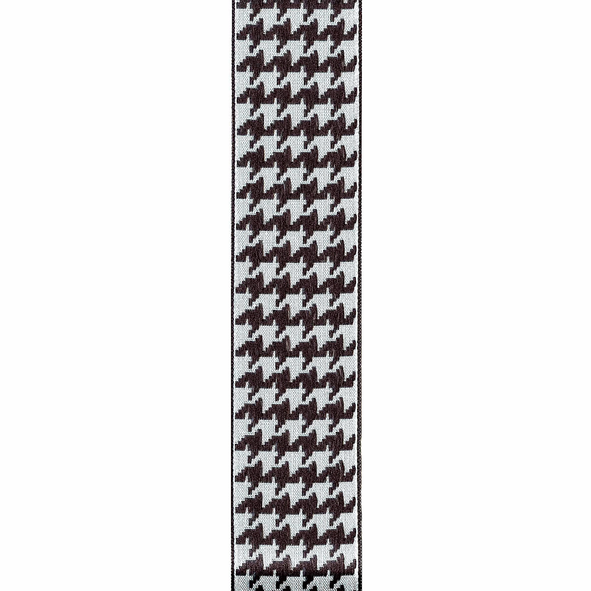 Offray Wired Edge Houndstooth Craft Ribbon, 1 1/2-Inch x 9-Feet, White & Black