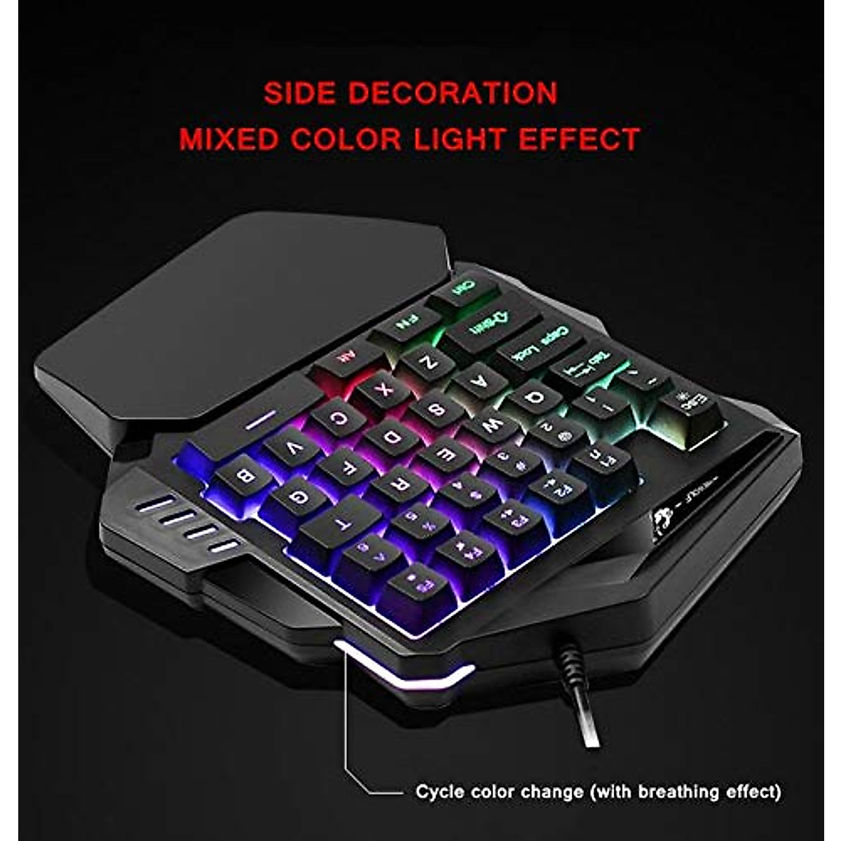 Eboxer One Handed Mechanical Keyboard, Ergonomic Wired Left Hand Backlit Gaming Keypad for Win2000 / for Win XP/for Win ME/for Vista / Win7 / Win8