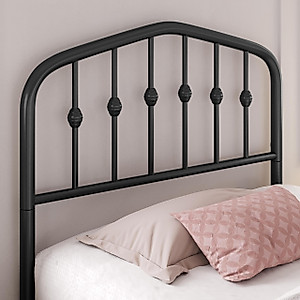 Yaheetech Twin Bed Frames Metal Platform Bed with Victorian Style Wrought Iron Headboard and Footboard/Easy Assembly/No Box Spring Needed/Black Twin Bed