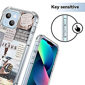 Jesus Quotes Case for iPhone 13 Mini,Christian Motivational Bible Verse Collage Pattern Case for Men Women,Unique Design Soft TPU iPhone 13 Mini Bumper Case
