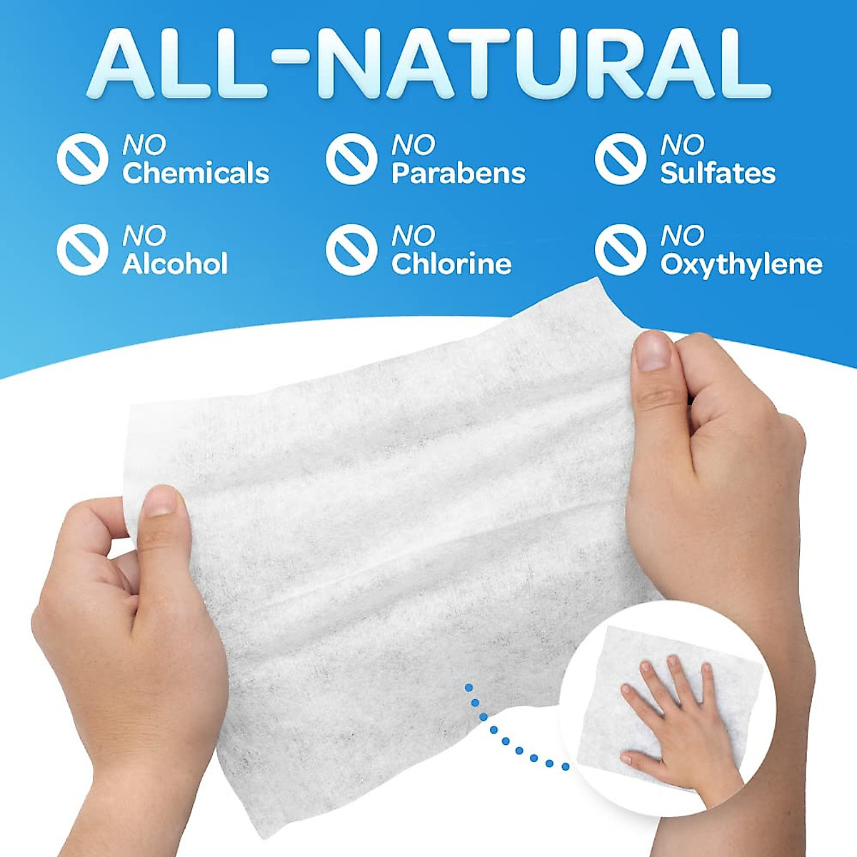 Cloud Wipes Pure Dry Cotton Baby Wipes Soft Durable Unscented Cloth Tissue for Sensitive Skin (2-Pack 200 Count)