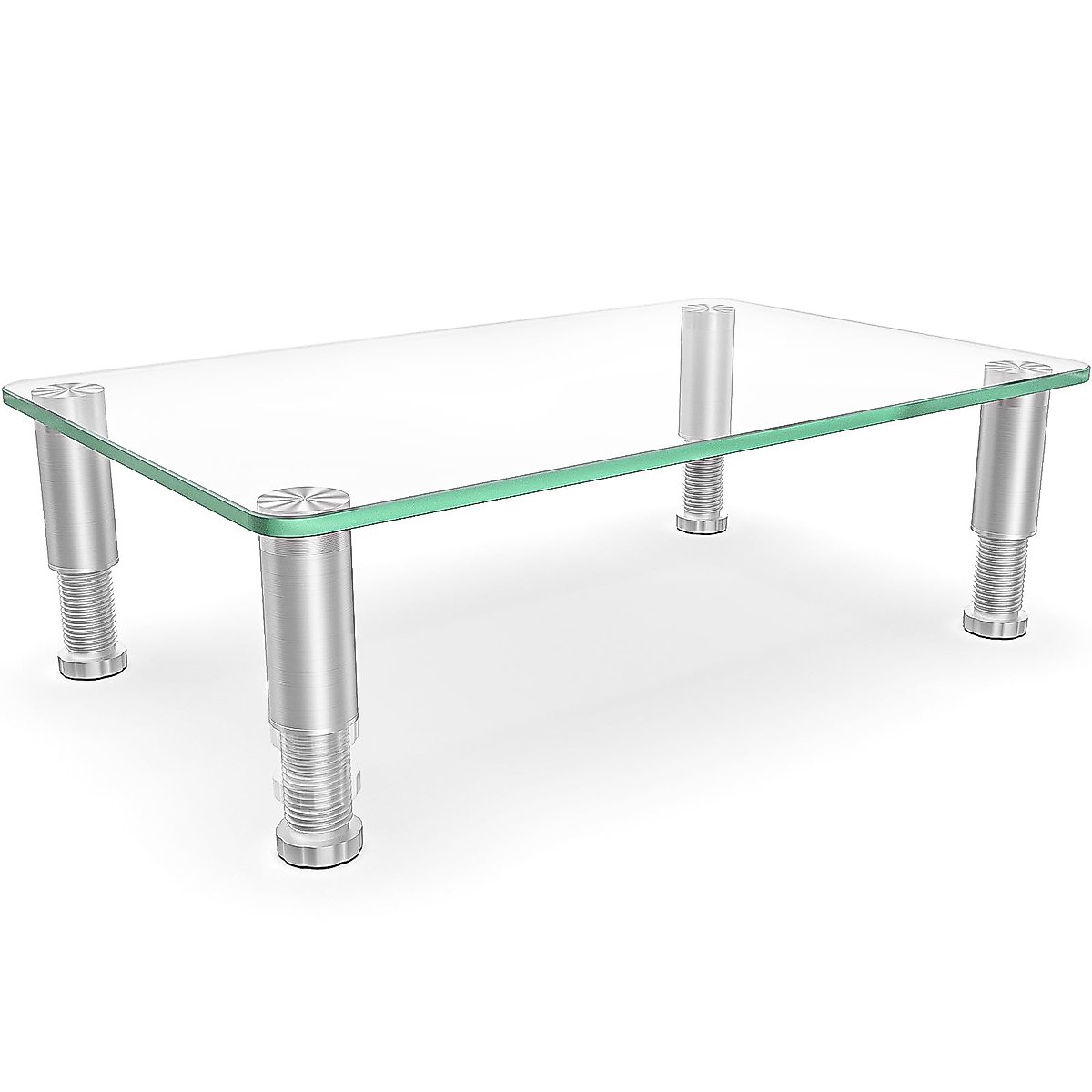 Clear Computer Monitor Stand Riser with Height Adjustable Multi Media Desktop Stand for Flat Screen LCD LED, Laptop/Notebook/Xbox One,HD01T-002