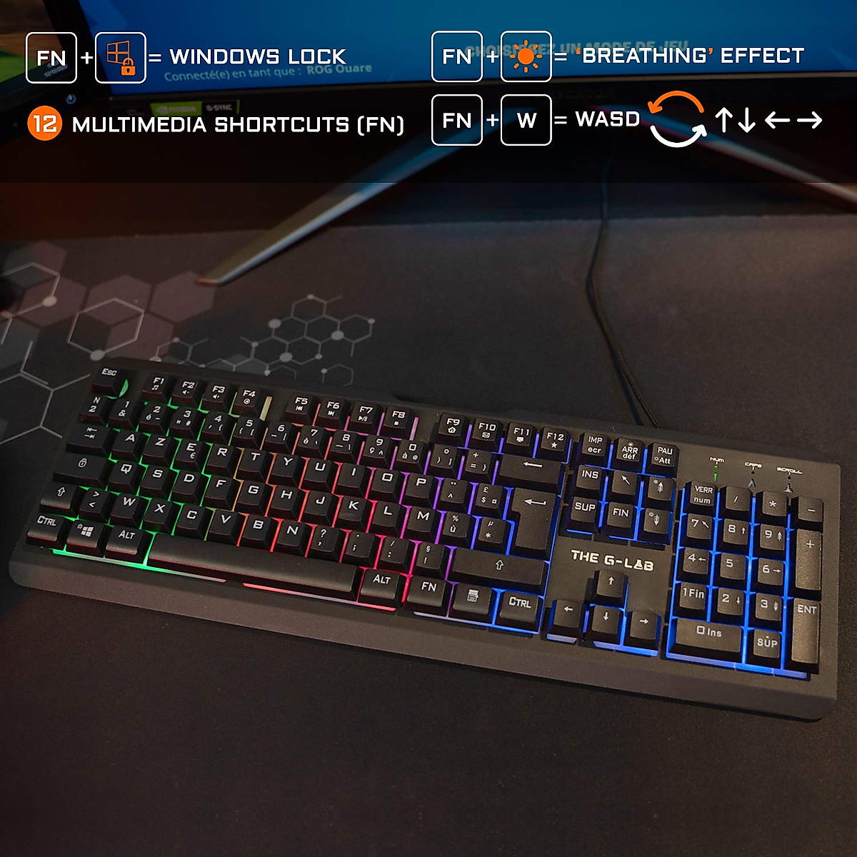 G-LAB Combo Selenium - 4 in 1 Gaming Set - Backlit QWERTY Gaming Keyboard, 3200 DPI Gaming Mouse, Headset Gaming, Non-Slip Mouse Pad – Gamer Pack Compatible with PC/PS4/PS5/Xbox One/Xbox Series X