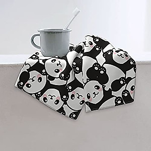 XWQWER Cute Panda Hand Towels 27.5 x 12 in Ultra Soft Highly Absorbent Dish Guest Towel Bathroom Kitchen Multipurpose Towel for Gym, Hotel, Spa and Home Decor