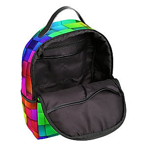 YZGO Striped Rainbow Children School Backpacks for Boys Girls Youth Canvas Bookbags Travel Laptop Bags