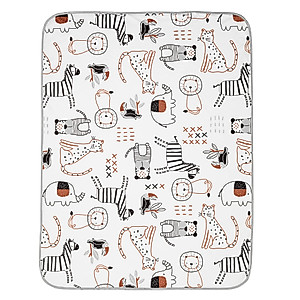 Lambs & Ivy Jungle Baby Blanket 718034 White