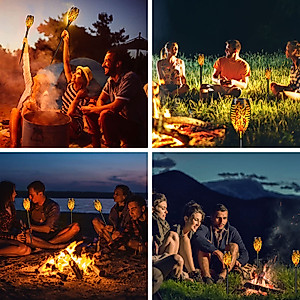 Walensee Solar Torch Lights with Flickering Flame, 8 Pack, 12 LED Tiki Mini Torch, Waterproof Solar Lights Outdoor, Landscape Decoration Lighting Dusk to Dawn Auto On/Off for Garden Patio Yard