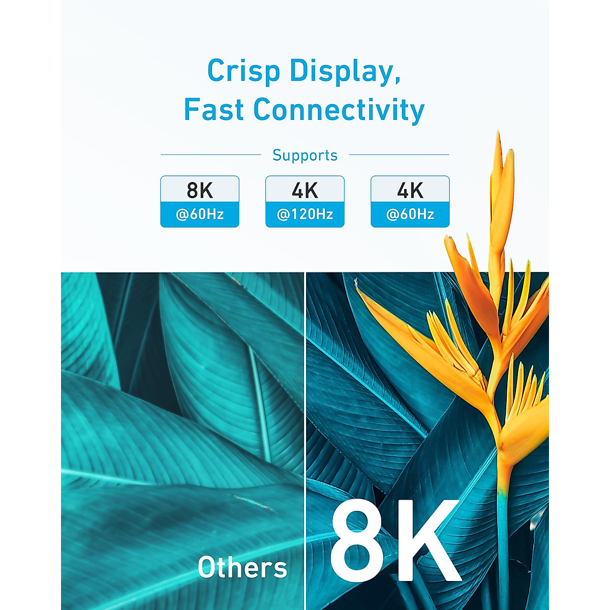 Anker HDMI 2.1 Cable 8K@60Hz,6FT Ultra HD 4K@120Hz HDMI to HDMI Cord,48 Gbps Certified Ultra High-Speed HDMI Cable,Compatible with PlayStation 5,Xbox,Samsung TVs,and More