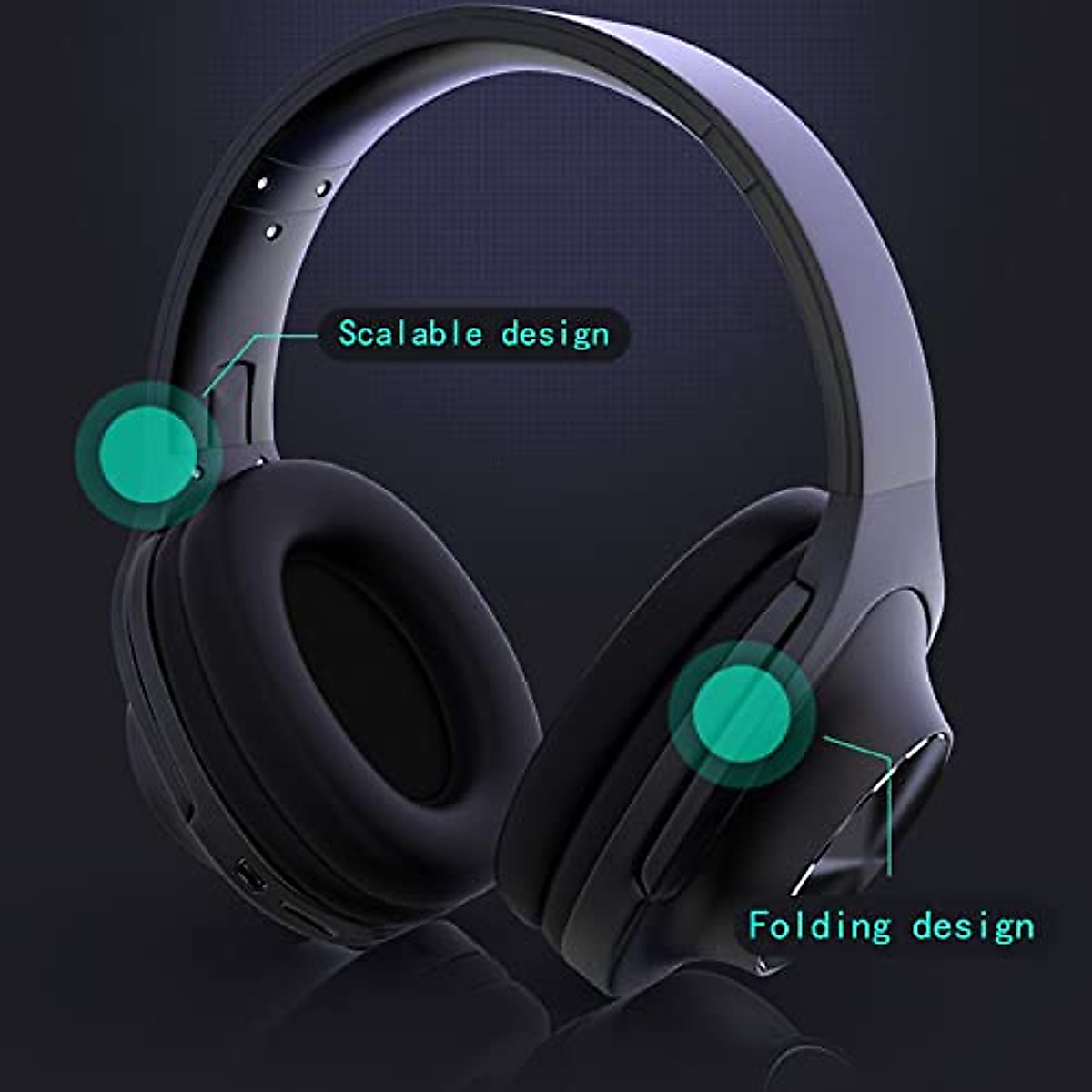Over-Ear Bluetooth Headphones, Wired and Wireless Dual-Mode, Hi-Res Audio, Deep Bass, Noise Cancelling, Memory Foam Ear Cups, for Computer Game Music Sports Headphones