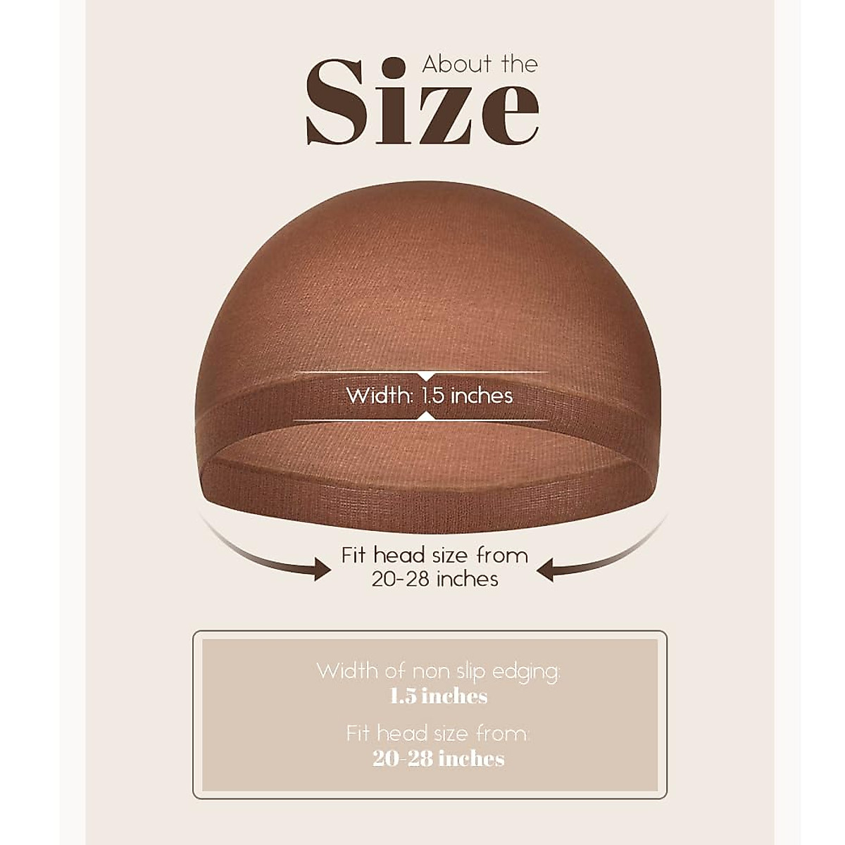 MYKURS Brown Wig Caps for Women, Stocking Cap for Lace Front Wig, Dark Brown 24 PCS