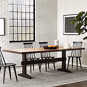 Coaster Home Furnishings Bexley Burnham Live Edge Dining Table with Trestle Base Natural Honey and Smokey Black