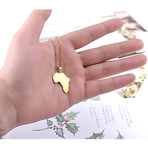 Woman Africa Map Pendant Necklace