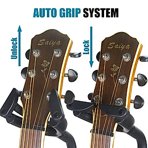 GLEAM Guitar Stand - Universal Guitar Rack for Electric, Acoustic Guitar and Bass