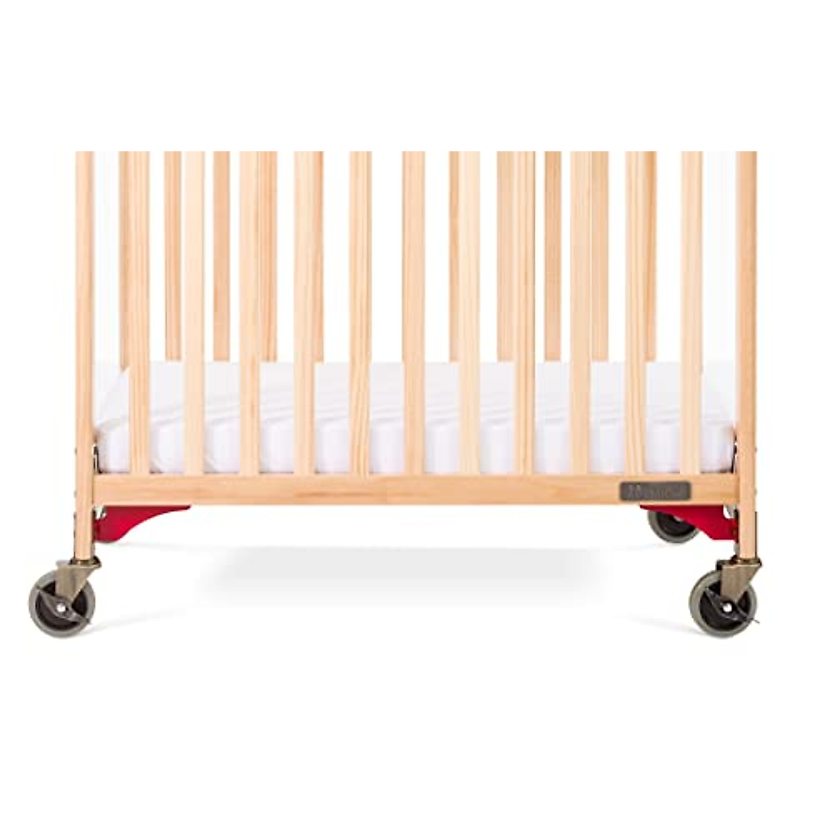 Child Craft Safe Haven Daycare Evacuation Compact Crib with Casters, Natural