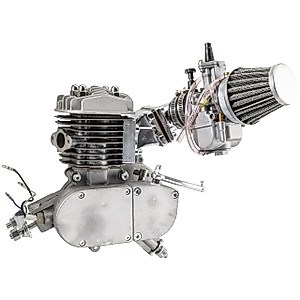 Zeda 80 Performance Bicycle Engine Kit with Dio Reed Valve & OKO Carb - Silver - Motorized Bike (36 Tooth)
