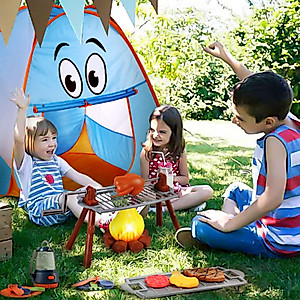 Kids Camping Set with Tent for 2 Toddlers-Kids Camping Toys for Kids 3-5 with Pop up Play Tent-Indoor Outdoor Pretend Camping Toys