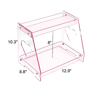 ROYALITA 2 Tier Pink Heart Bathroom Countertop Organizer Display Shelf, Acrylic Tray Vanity Perfume Storage Skincare Organizer for Counter, Cute Bathroom Sink Cosmetic Organizer Shelf