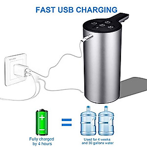 Auto Bottled Water Pump with Volume Control Wireless Water Dispenser Rechargeable Gallon Water Bottle Jug Dispenser Pump