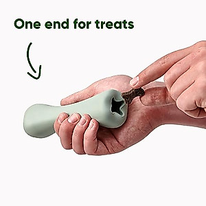Beco Dog Toy - Natural Rubber Chew Bone Toy with Treat Hole - Green