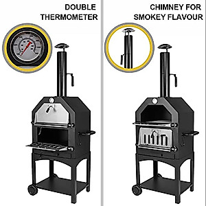 6 Pcs/set 2-Layer Wood Fired Oven for Outside with Grill,Outdoor Pizza Oven,Pizza Maker Camping Cooker,Portable BBQ Cooking Grill (2-Layer Wood Fired Oven)