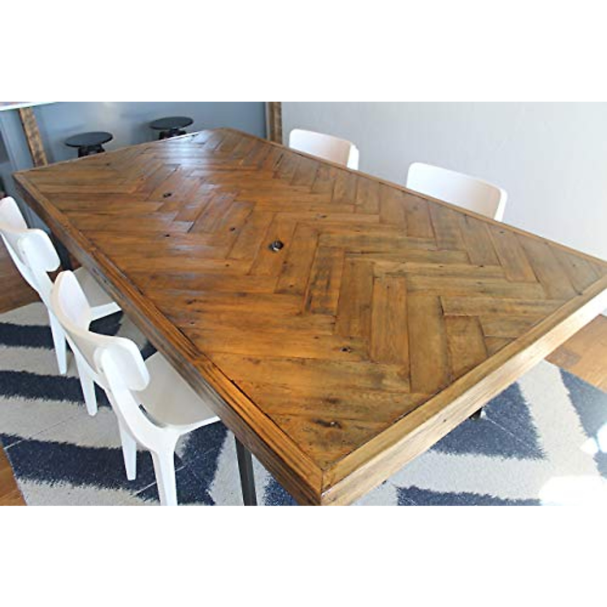 Reclaimed Wood Herringbone Dining Table - Made to Order