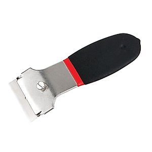 Performance Tool W3257 Non-Slip Razor Blade Scraper with 25 Degree Offset Head and Backward Blade Insertion for Safe Storage