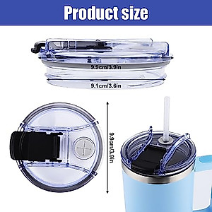 2pcs Replacement Lid for Stanley Quencher, No Spill Travel Tumbler Lids Replacement Tumbler Lids 40 oz No Leakage Plastic Replacement Lids Tumbler Cup Lids for Stanley Cup (Black, Threaded)