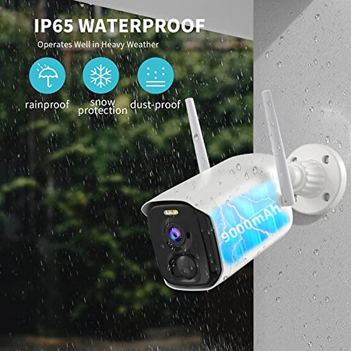 Armorcope Wireless Outdoor Security Camera,2K/4MP HD with Spotlight,Rechargeable Battery Camera 9000mAh,WiFi Camera for Outside, Color Night Vision, 2-Way Audio, PIR Motion Detect, IP65 Waterproof