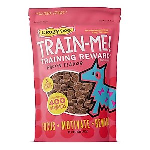 Crazy Dog Train-Me! Training Reward Dog Treats 16 Oz., Bacon Regular