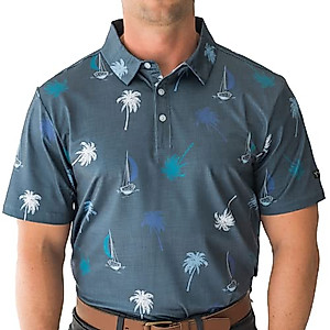 YATTA GOLF Standout Performance Golf Polo Shirts – Men’s – Pura Vida – L