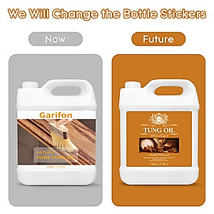 128 OZ Pure Tung Oil for Wood Outdoor/Indoor, Food Grade Wood Sealer,1 Gallon Tung Oil for Wood Food Safe, Waterproof Sealer for Wood, Tung Oil Finish,Wood Oil for Outdoor Furniture/Cutting Board/Teak