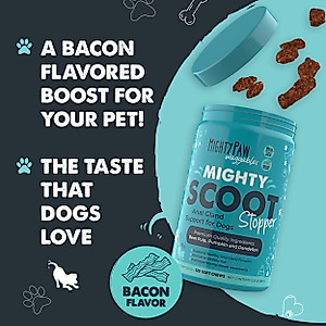 Mighty Paw Waggables Mighty Scoot (Made in USA) | Dog Digestive Support Anal Gland Chews. Dog Anal Gland Scoot for Dogs. Beet Pulp & Pumpkin Dog Fiber Supplements. Pet Bowel Gut Health (120 Count)