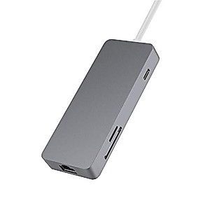 ZPLJ High-Speed USB C Adapter 7 in 1 Type C Hub with Ethernet Port 4K HDMI 2 USB 3.0 Ports PD Charging Support SD TF Card Reader Compatible for Flash Drive Laptops and More USB Hub Adapter Portable